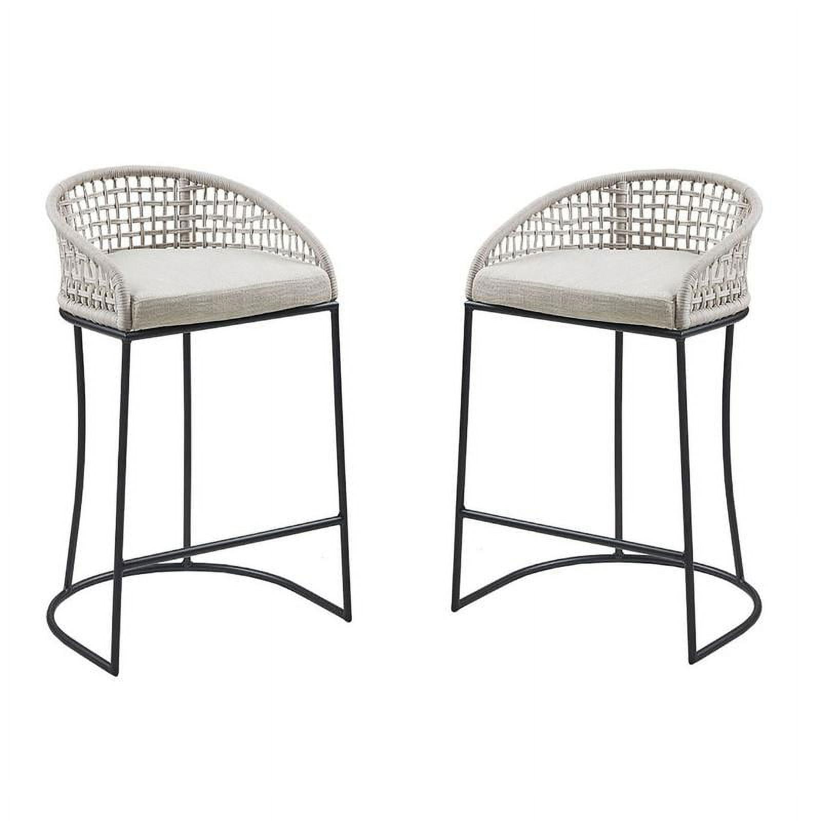 Home Square Hermosa 25" Metal and Polyester Counter Stool in Natural in ...