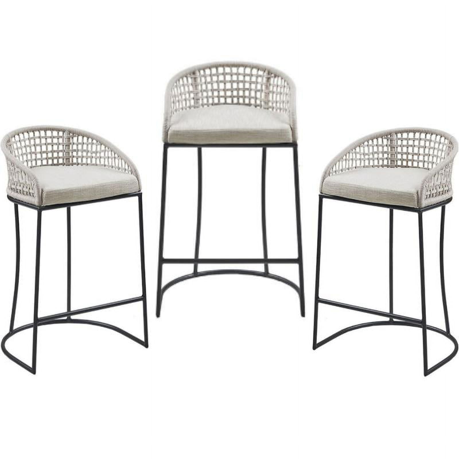 Home Square Hermosa 25" Metal and Polyester Counter Stool in Natural in ...