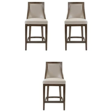 Home Square Encore Counter Stool in Off White Finish - Set of 3 ...