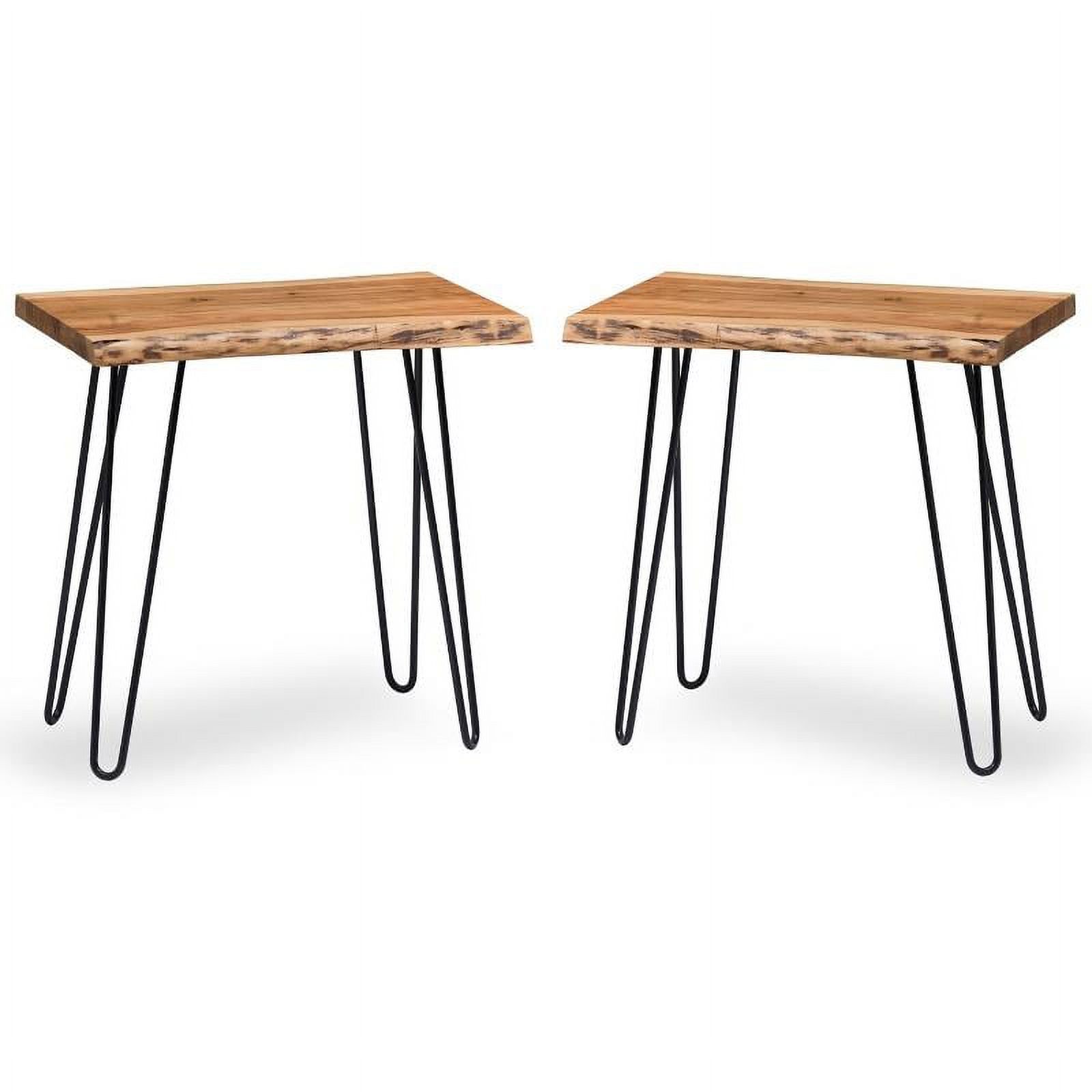 Home Square Live Edge End Table in Natural Finish - Set of 2 - Walmart.com
