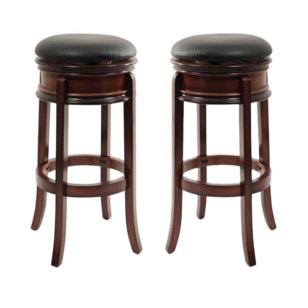 Home Square Magellan 29" Swivel Bar Stool in Brandy - Set of 2 ...