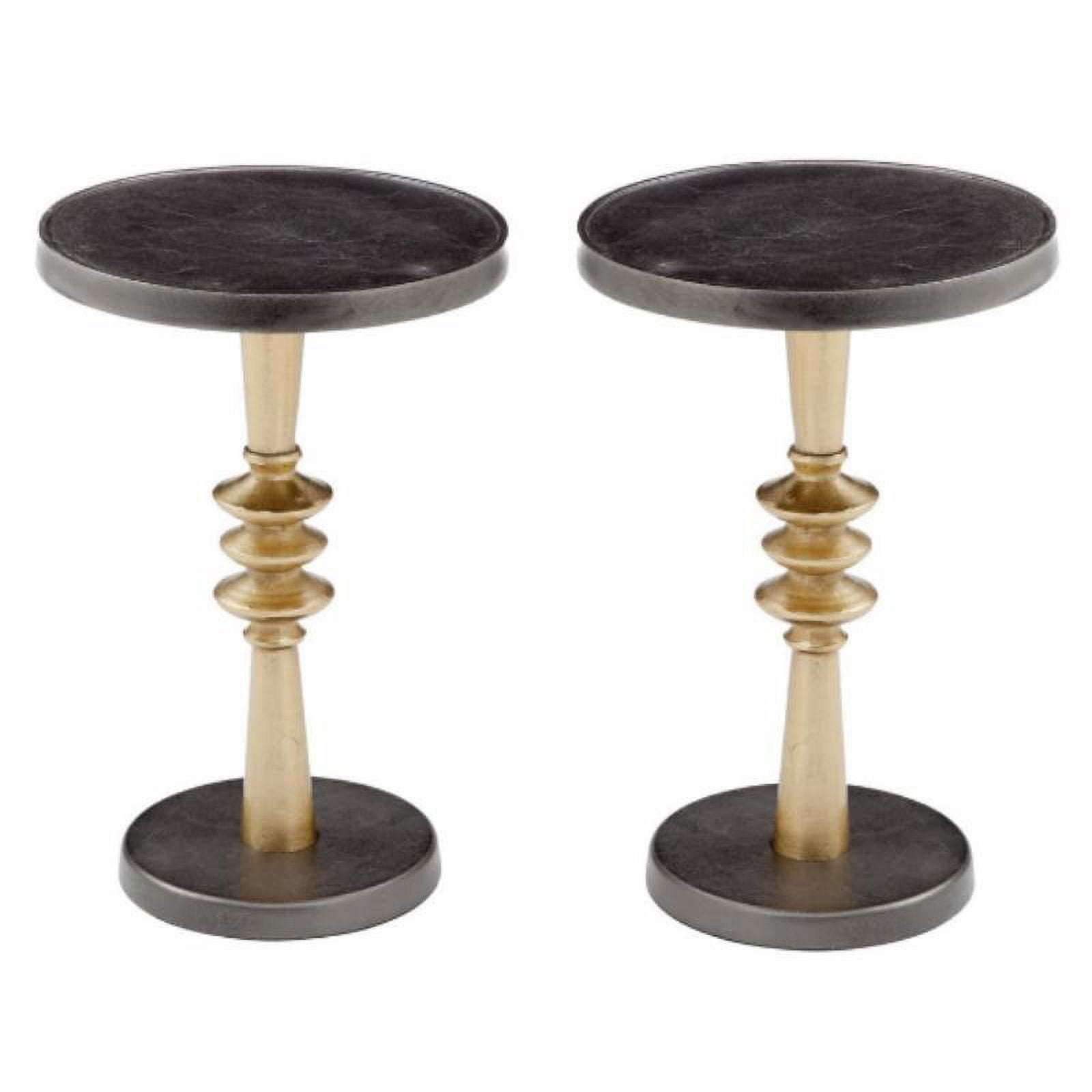 Home Square Metal Scatter Table in Brass and Bronze - Set of 2 ...