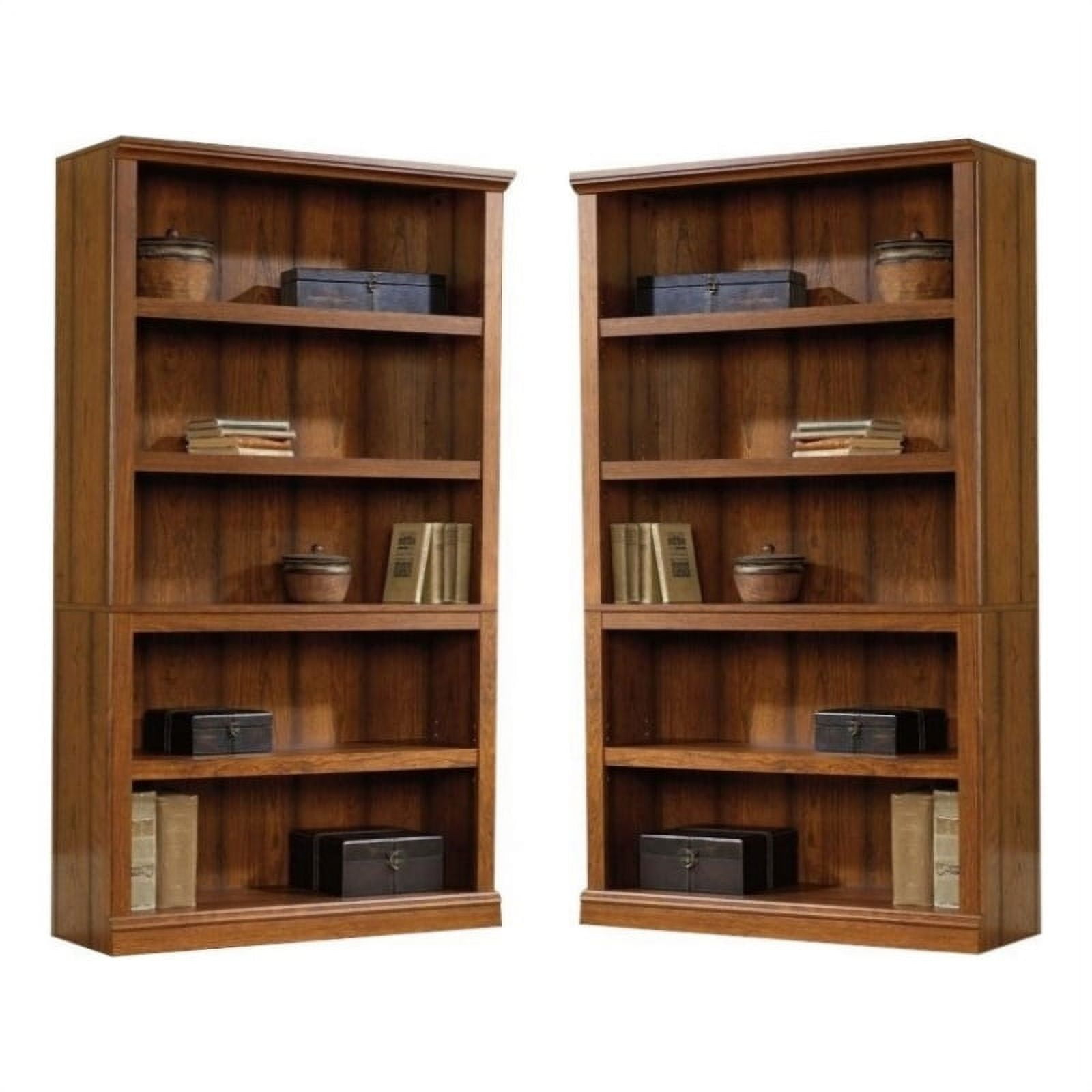 Home Square Modern 2 Piece Wood Bookcase Set with 5 Shelf in Washington ...