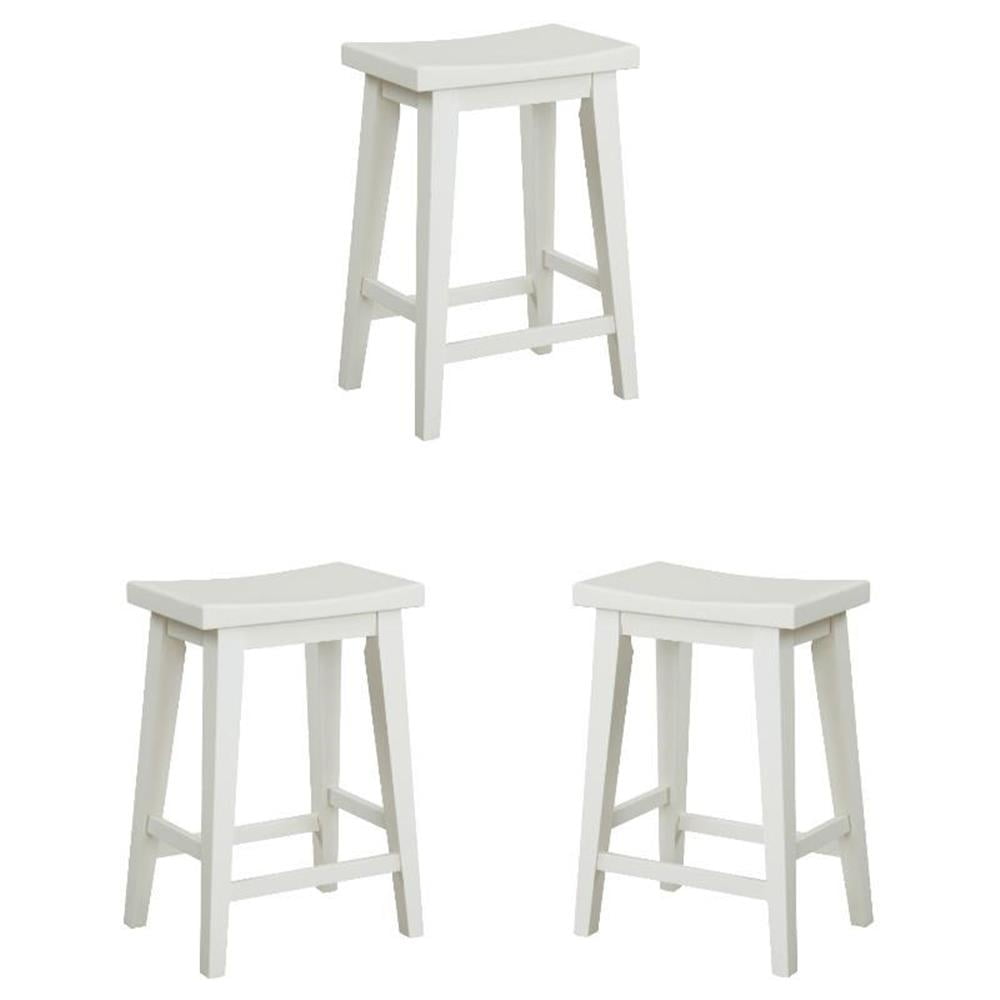 Home Square Modern Cotton Counter Stool in White Finish- Set of 3 ...