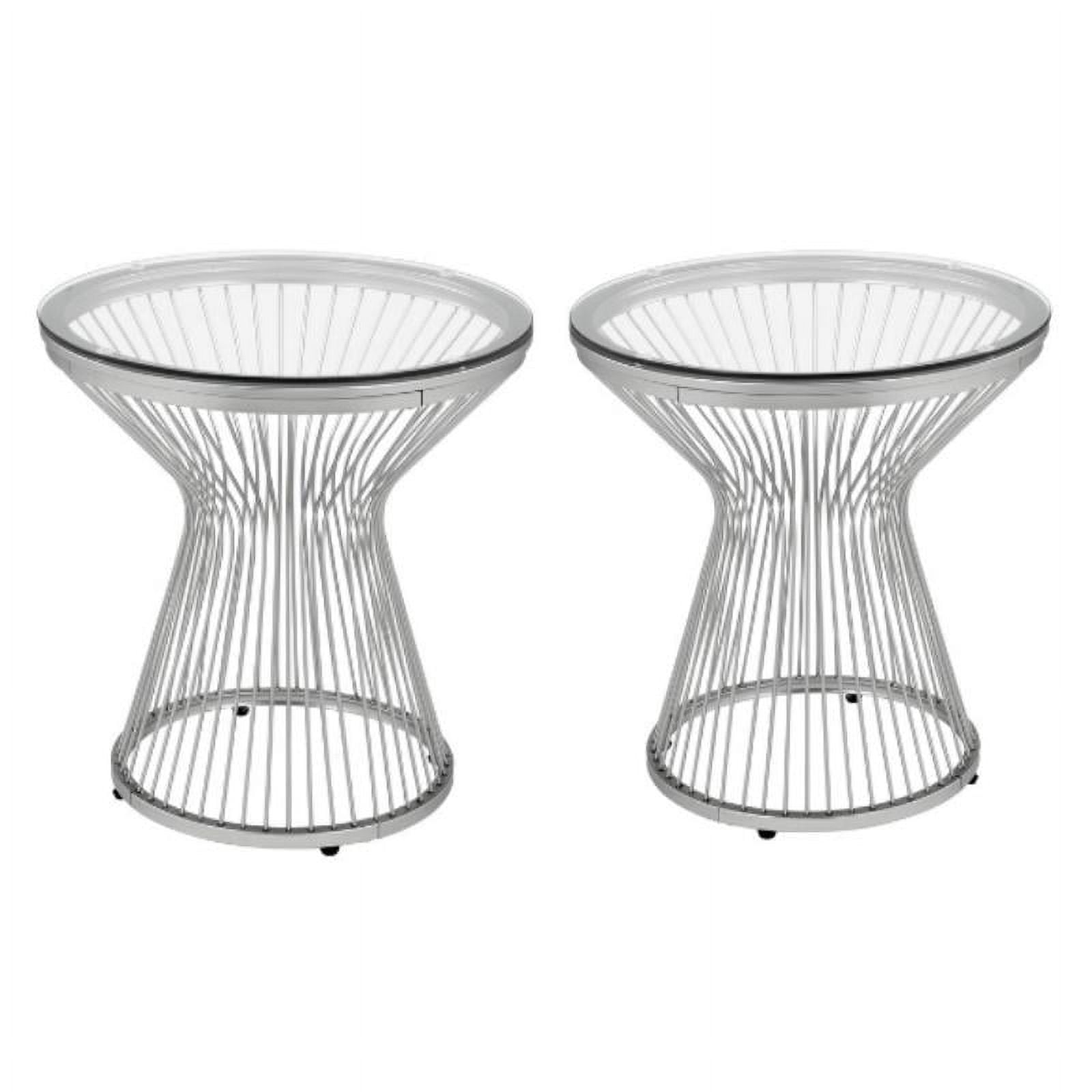 Home Square Modern Round Metal End Table in Chrome - Set of 2 - Walmart.com