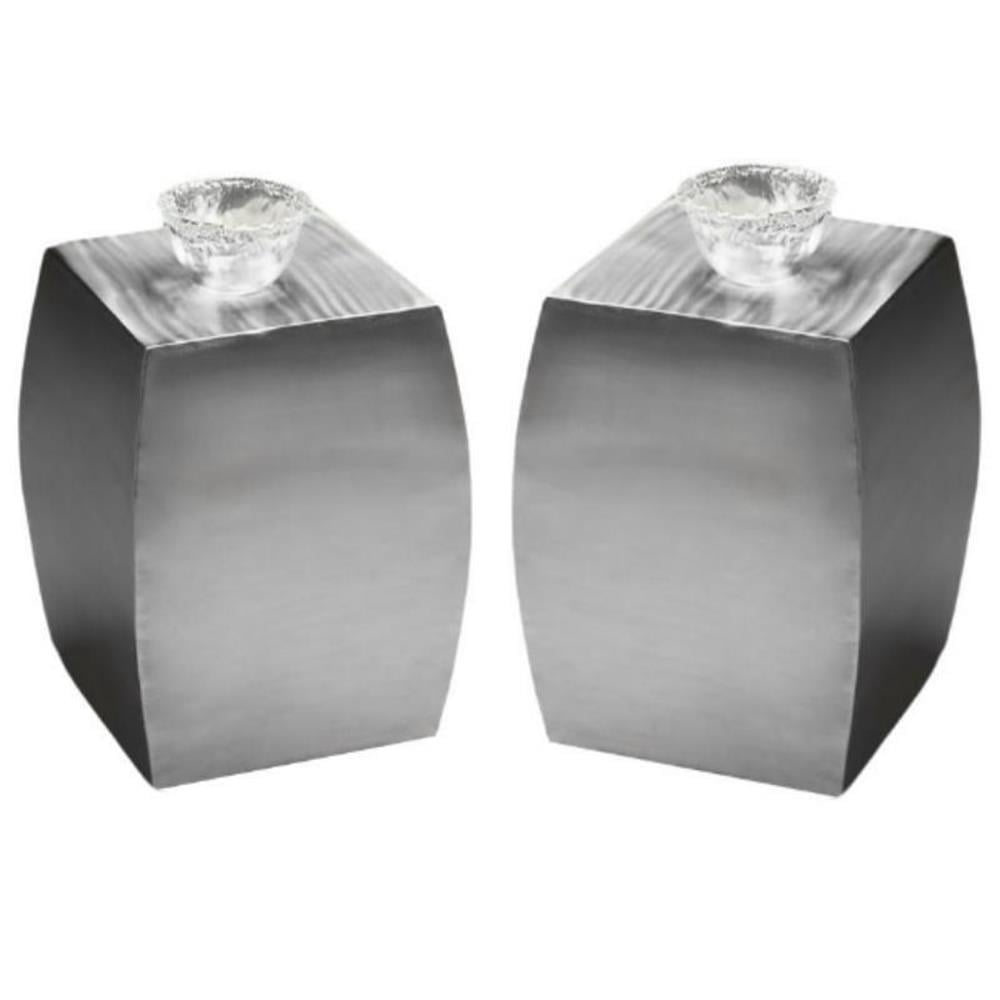 Home Square Modern Stainless Steel Accent Table in Silver - Set of 2 ...