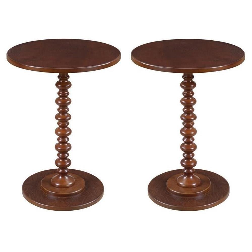 Home Square Palm Beach Spindle Table in Mahogany Wood Finish - Set of 2 ...