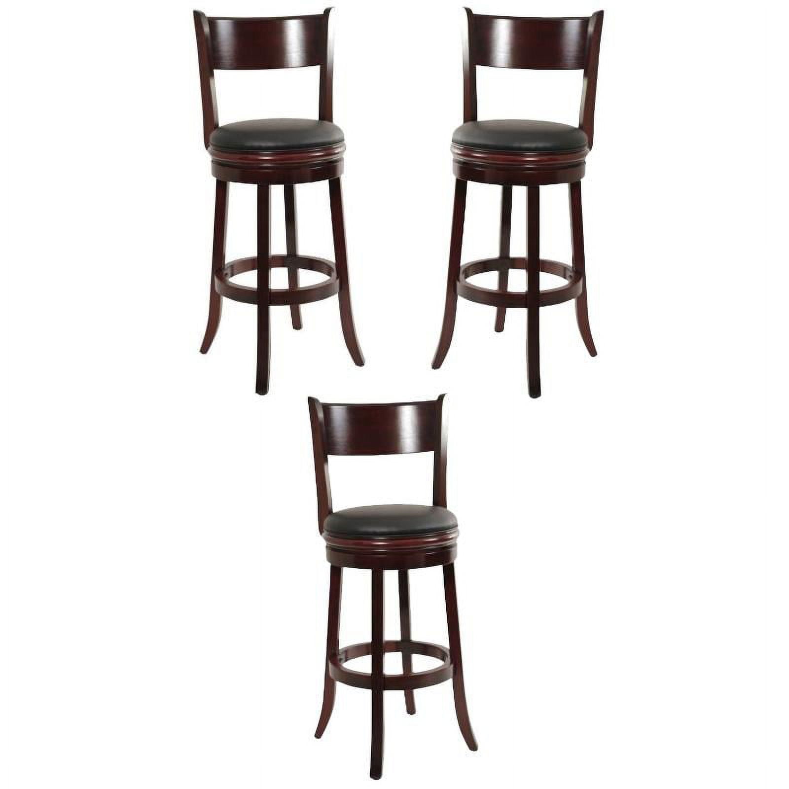 Home Square Palmetto 29" Swivel Bar Stool in English Tudor - Set of 3 ...