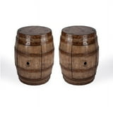 Home Square Round Barrel Table in Praline - Set of 2 - Walmart.com