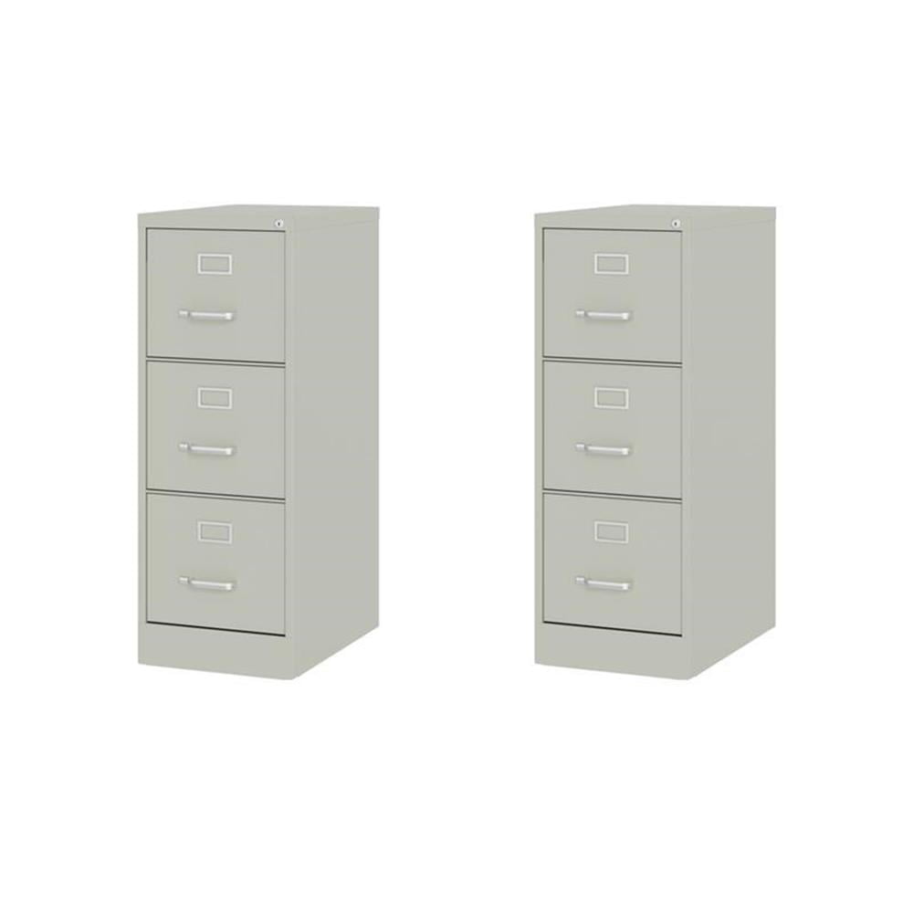 Home Square Set of 2 3-Drawer Letter Width Vertical File Cabinet in ...