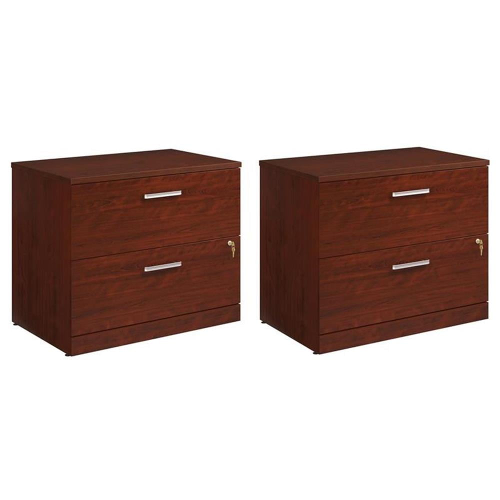 Home Square Set of 2 Engineered Wood Lateral Filing Cabinet in Classic ...