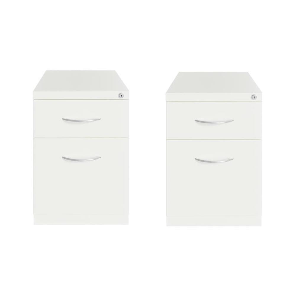 Home Square Set of 2 Metal Mobile Pedestal File Cabinet 2 Drawer Box ...