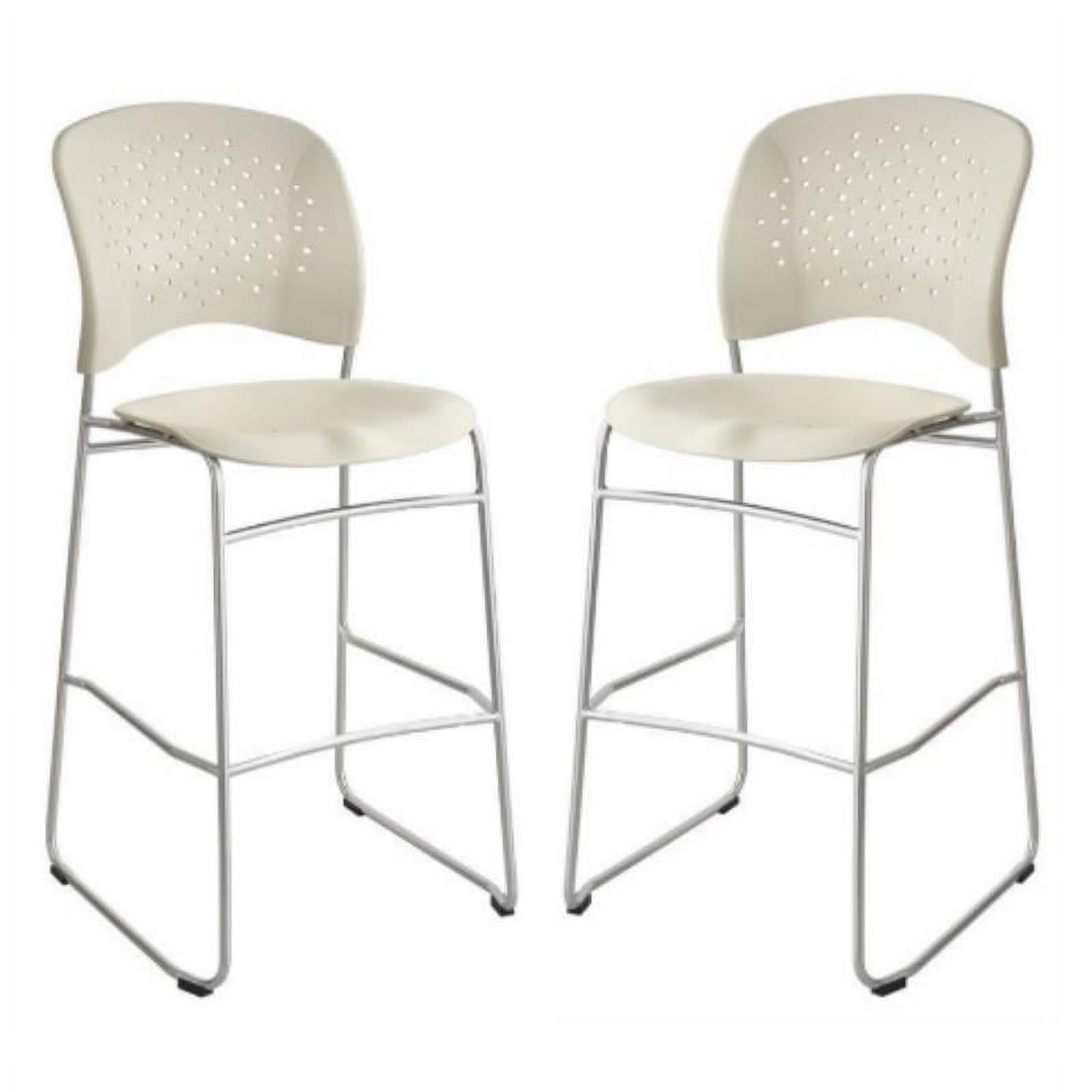 Home Square Sled Base and Round Back Counter Stool in Latte - Set of 2 ...
