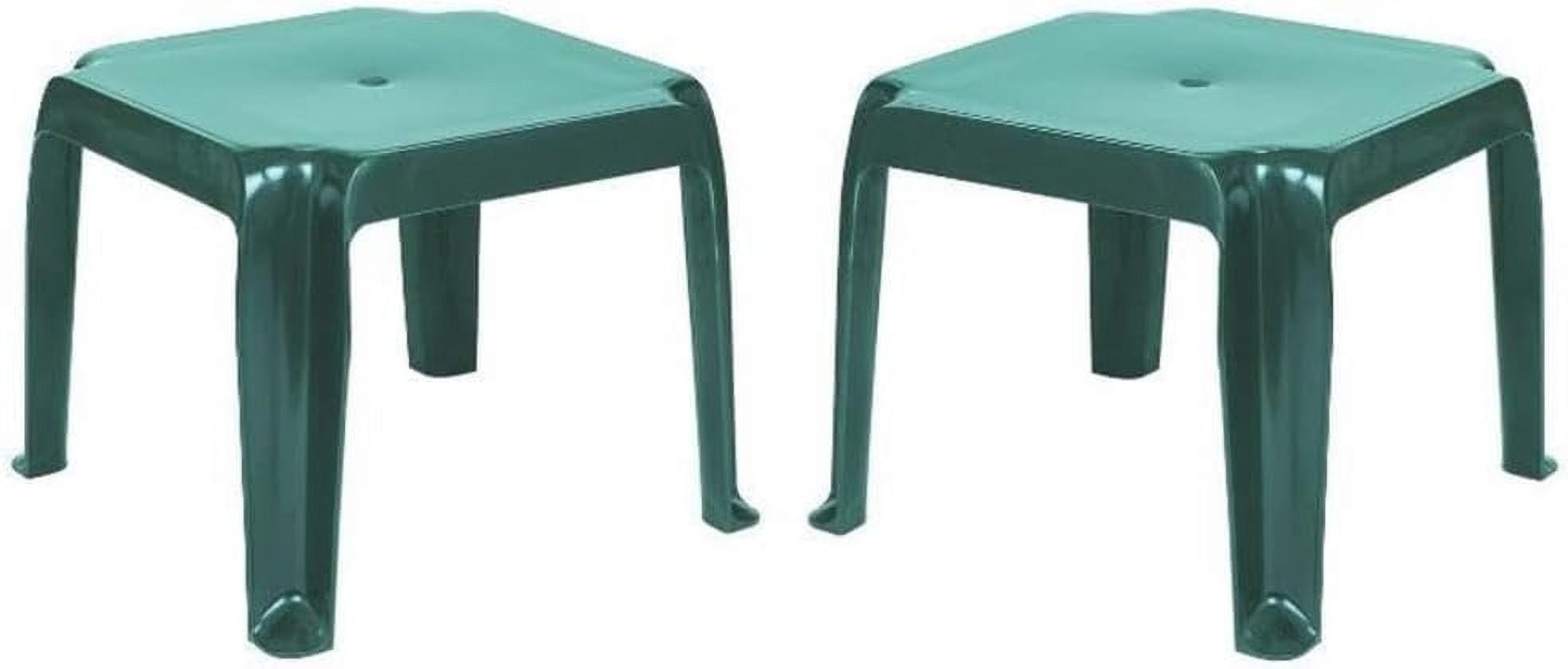 Home Square Square Resin Patio Side Table in Green - Set of 2 - Walmart.com