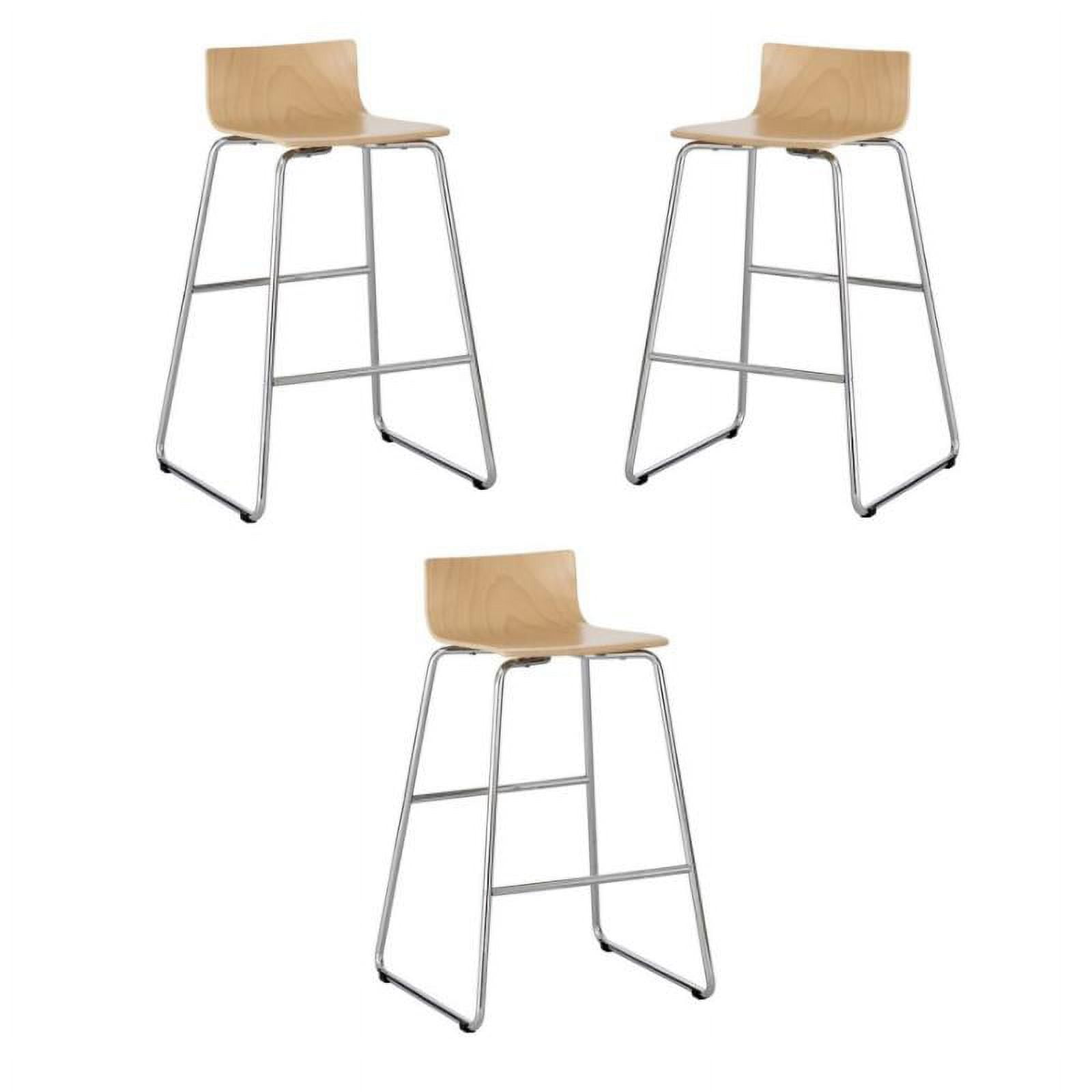 Home Square Stacking Bistro Stool in Beech Finish - Set of 3 - Walmart.com