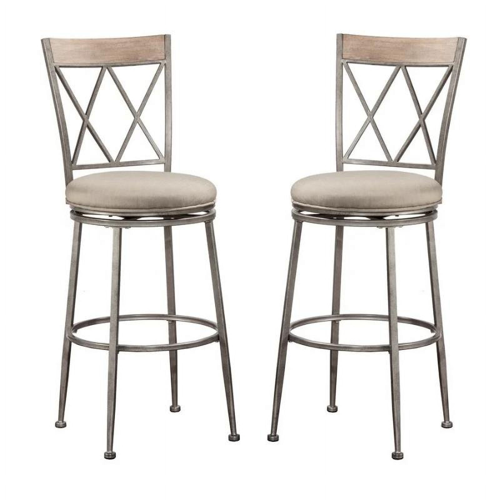 Home Square Swivel Counter Stool In Aged Pewter - Set of 2 - Walmart.com