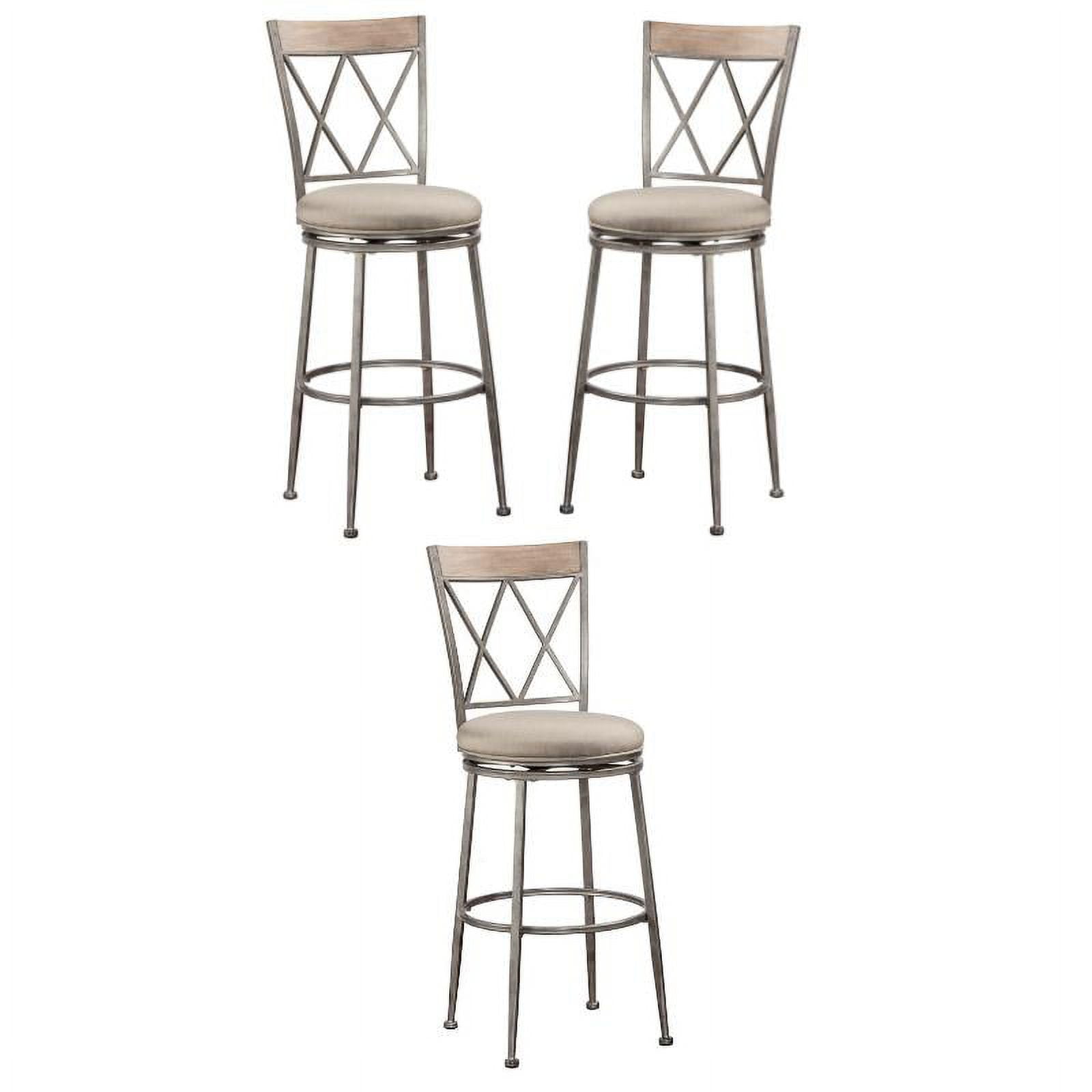 Home Square Swivel Counter Stool In Aged Pewter - Set of 3 - Walmart.com