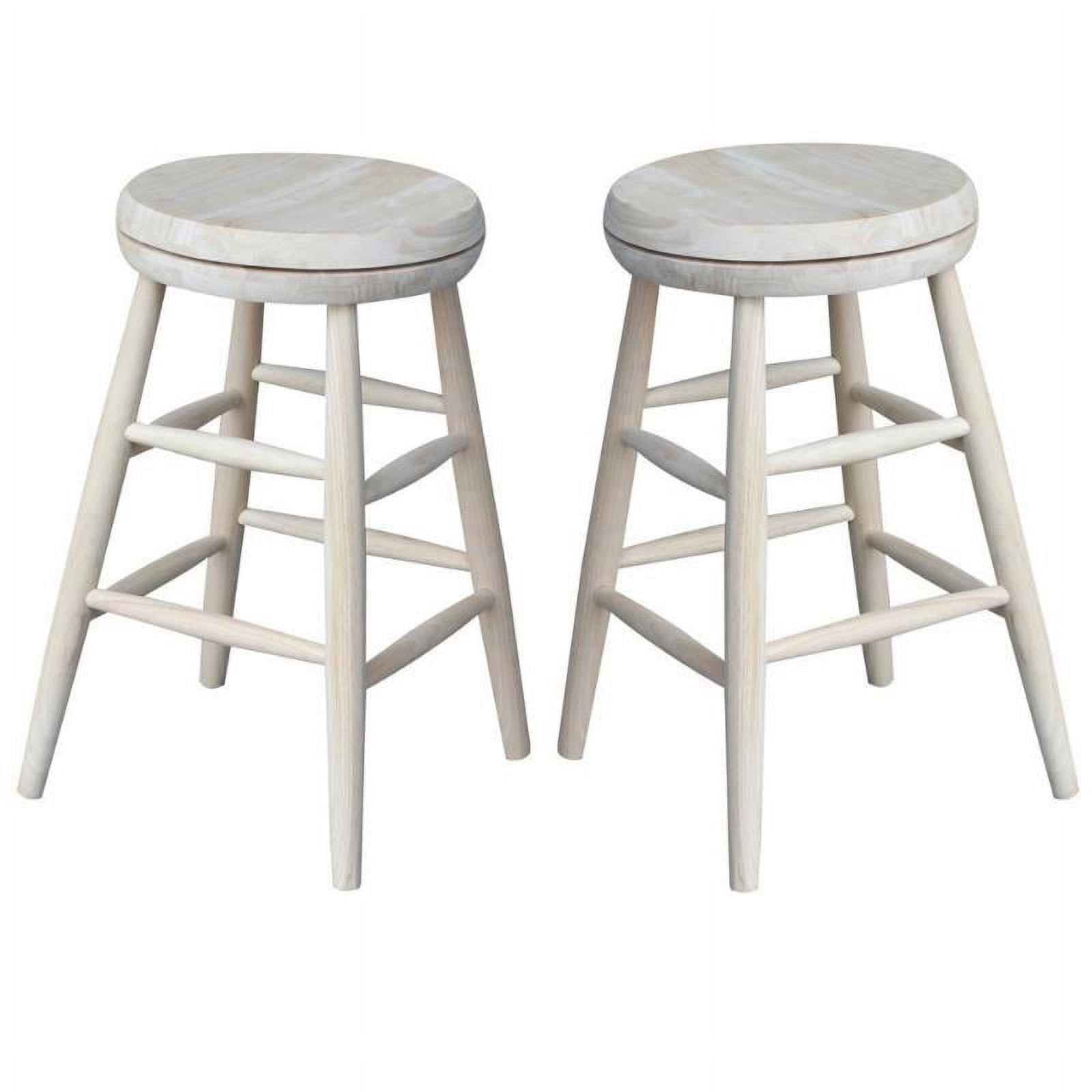 Home Square Swivel Scooped Seat Stool - 24" Seat Height - Set of 2 ...
