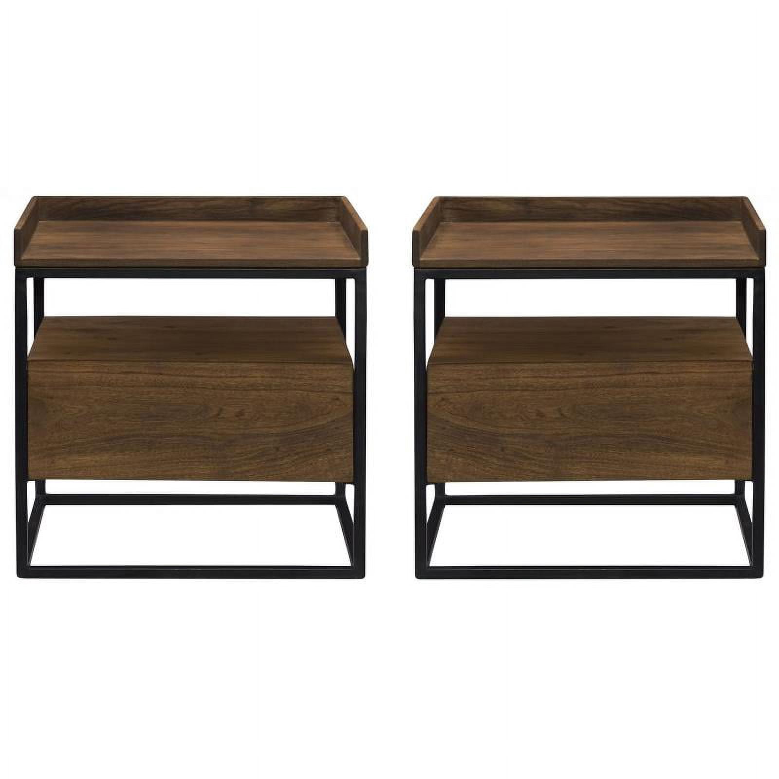 Home Square Vancouver Side Table in Light Brown Finish - Set of 2 ...