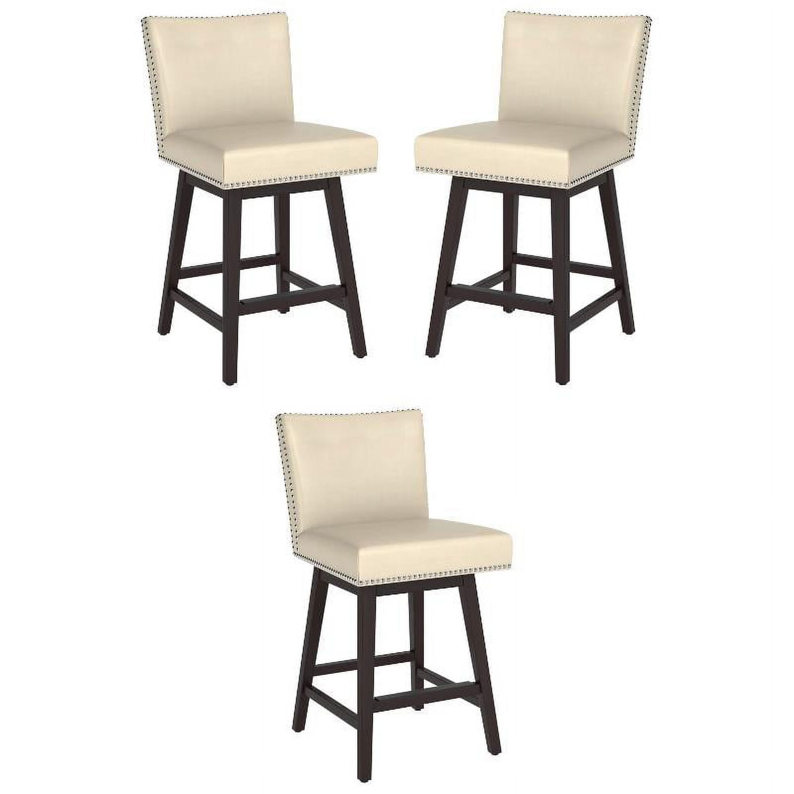 Home Square Vintage 25.5" Swivel Counter Stool in Castillo Cream - Set ...