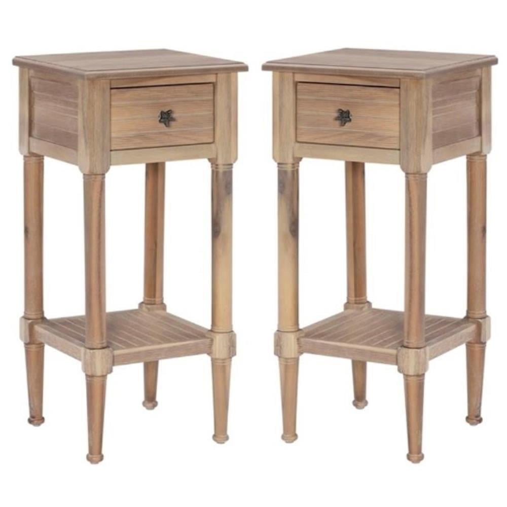 Home Square Wood Accent Starfish Coastal Side Table in Natural - Set of ...