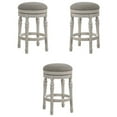 Home Square Wood Backless Counter Stool in White Finish - Set of 3 ...