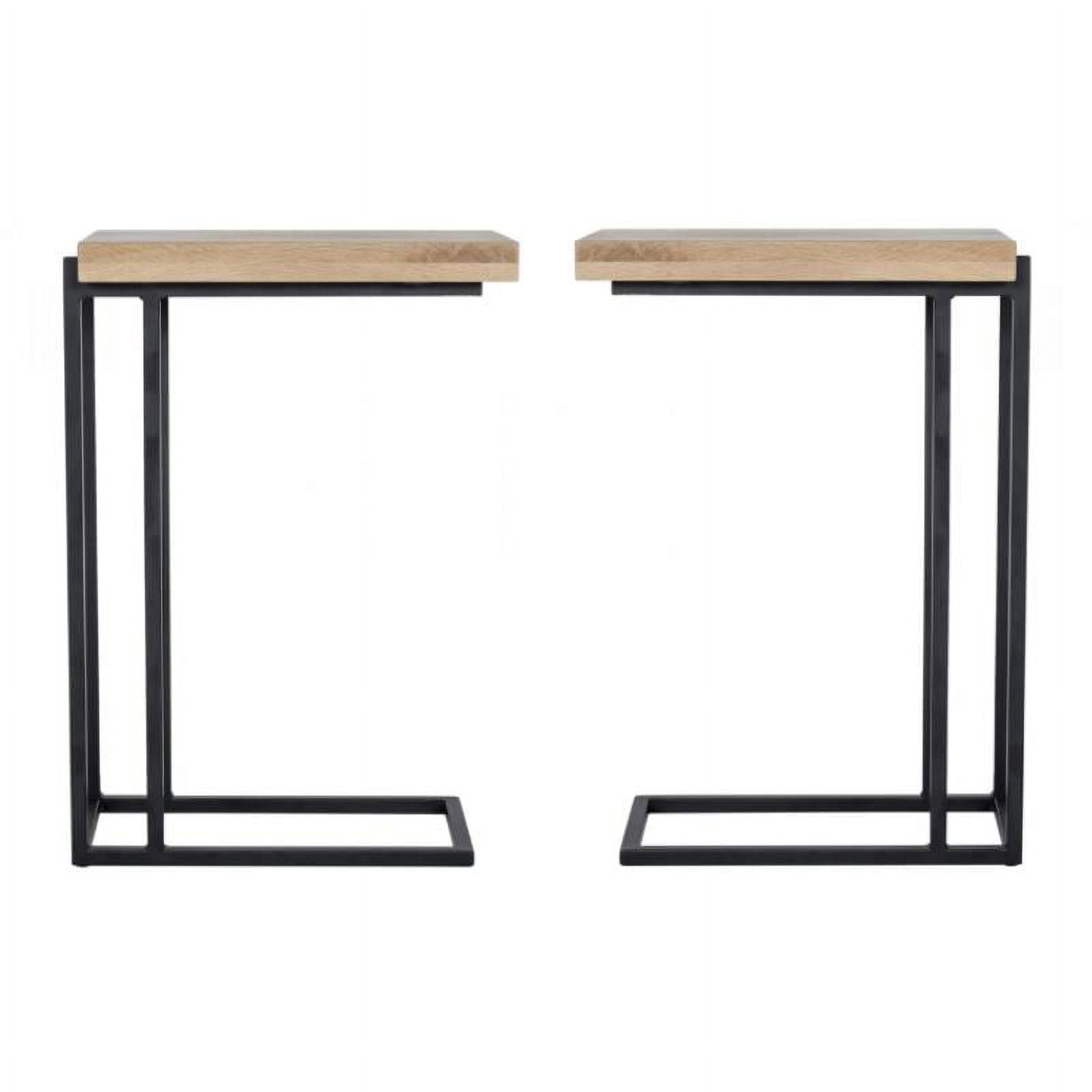 Home Square Wood C Shape Side Table in Natural Finish - Set of 2 ...