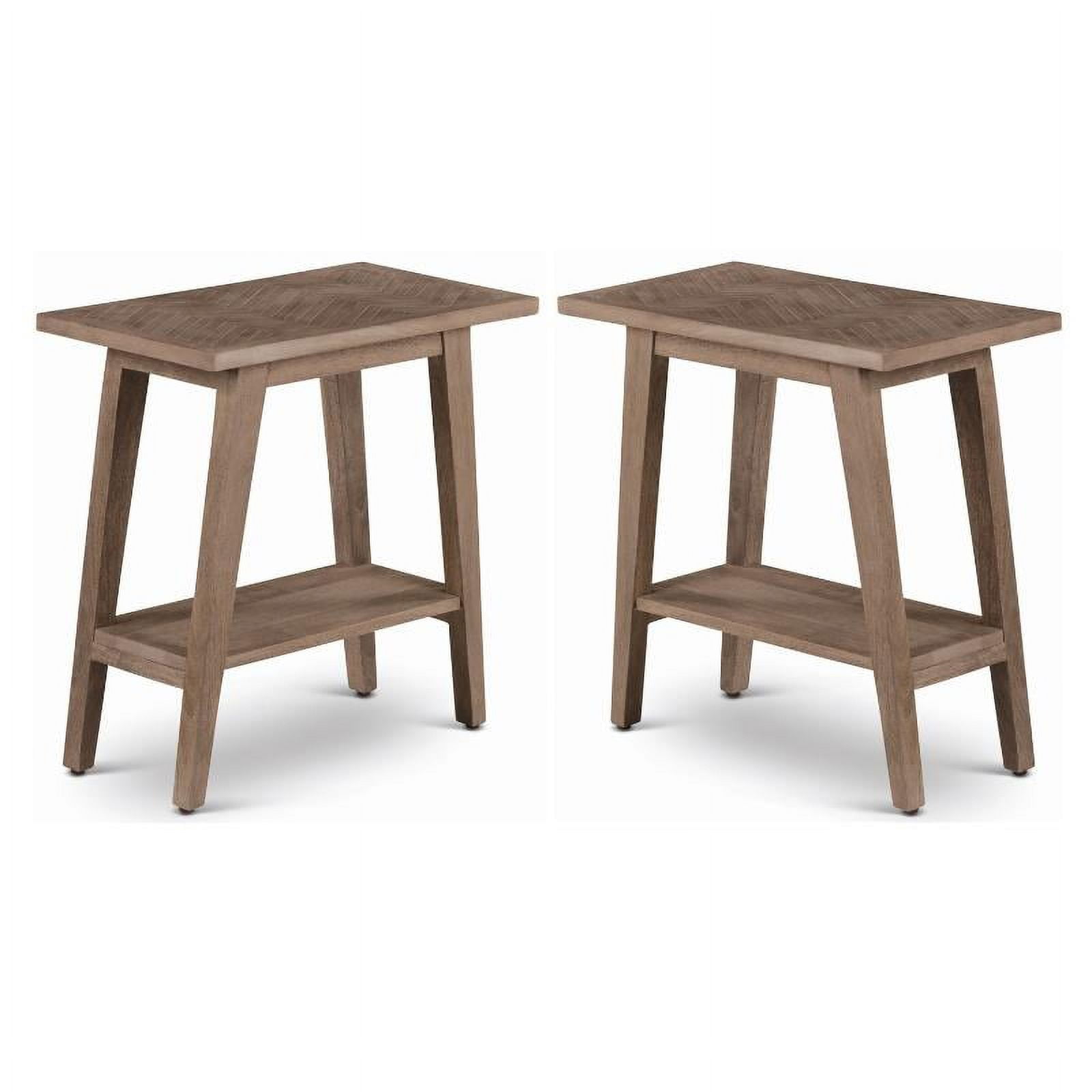 Home Square Wood Chairside End Table in Natural - Set of 2 - Walmart.com