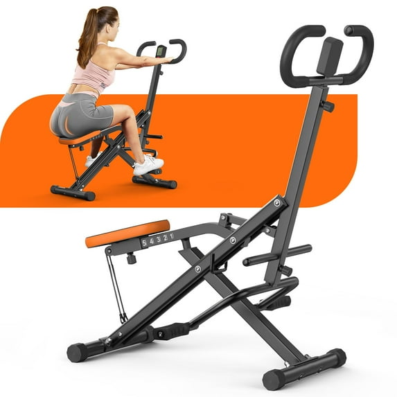 330 Lbs Squat Rowing Machine with LCD Screen, Adjustable Resistance ...