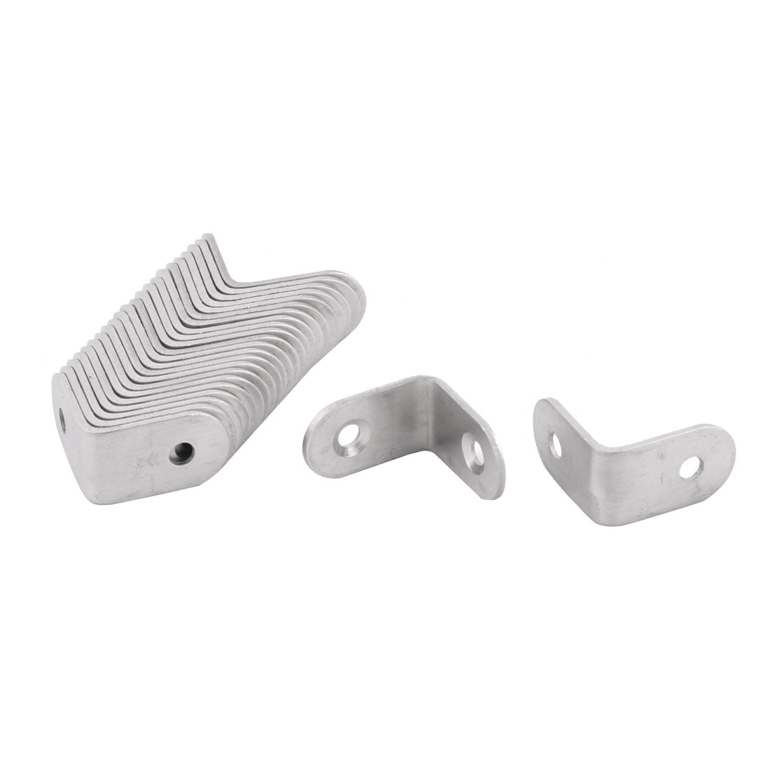 Home Stainless Steel Fixing Corner Angle Bracket Silver Tone 25 x 25 x ...