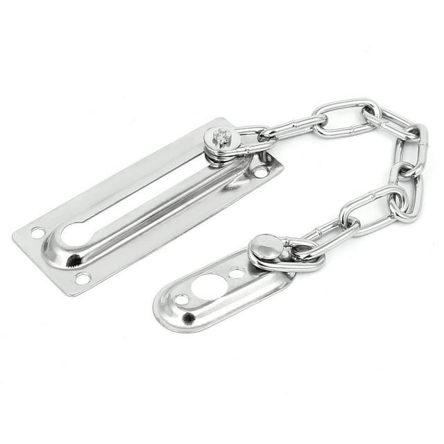 Home Stainless Steel Security Slide Bolt Door Chain Lock Guard Silver ...