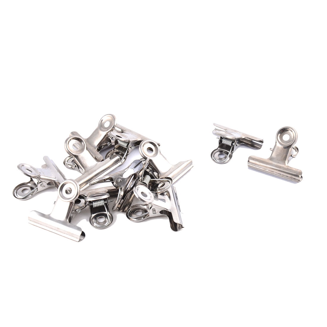 Home Steel Spring Loaded Paper Document File Bulldog Clips Clamps 12pcs ...
