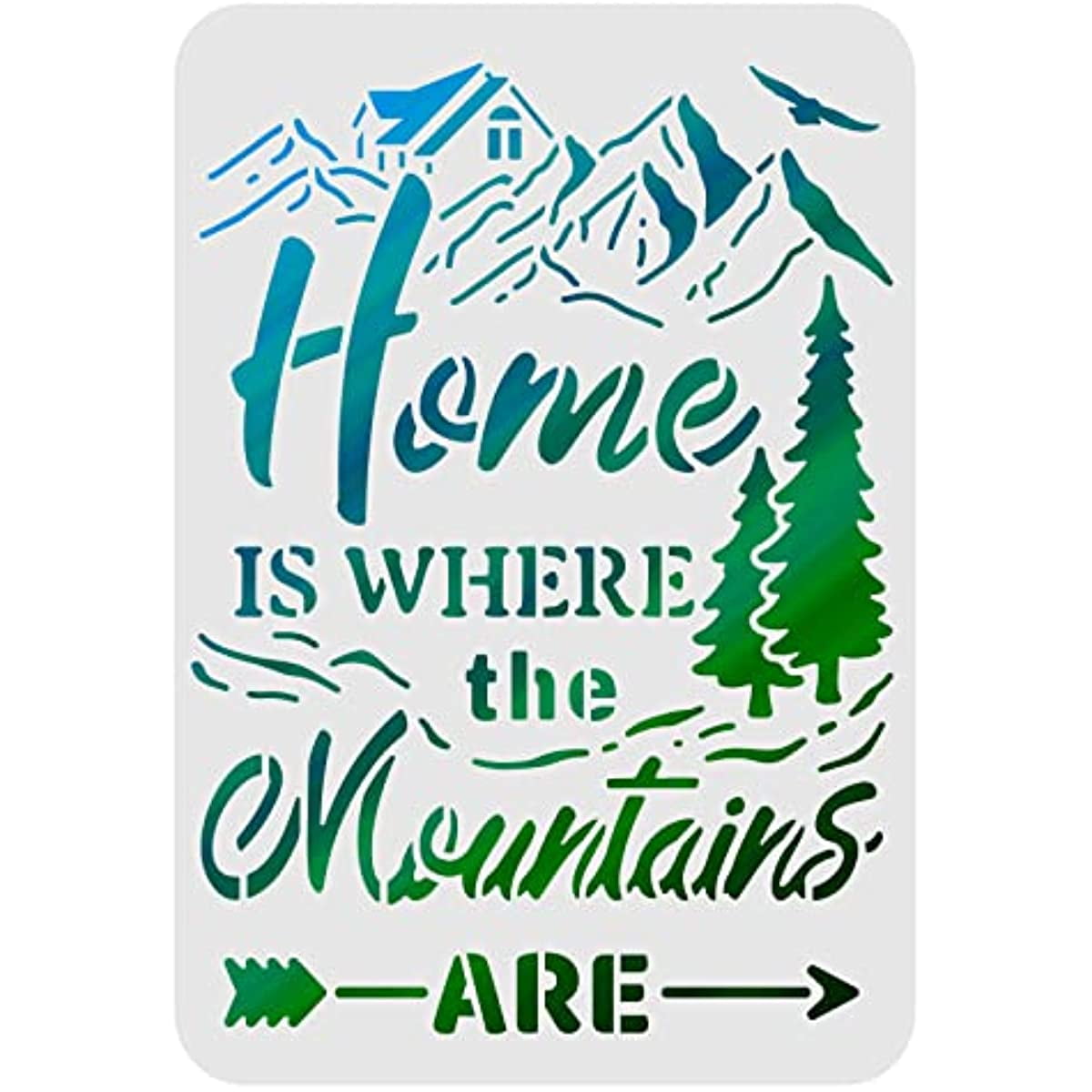 Home Stencils Template 11.6x8.3 inch Plastic Home is Where The ...