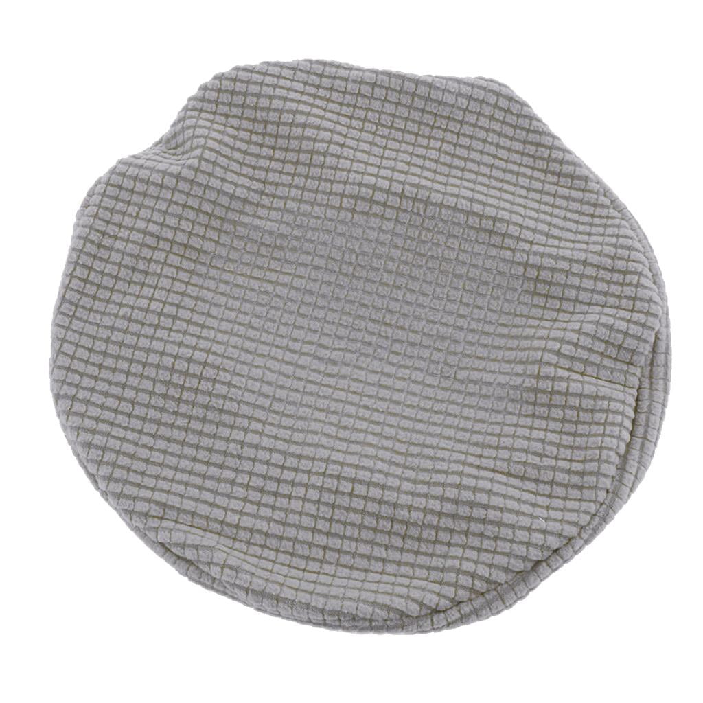 Home Stool Covers Stretch Jacquard Round Chair Seat Cover Grey ...