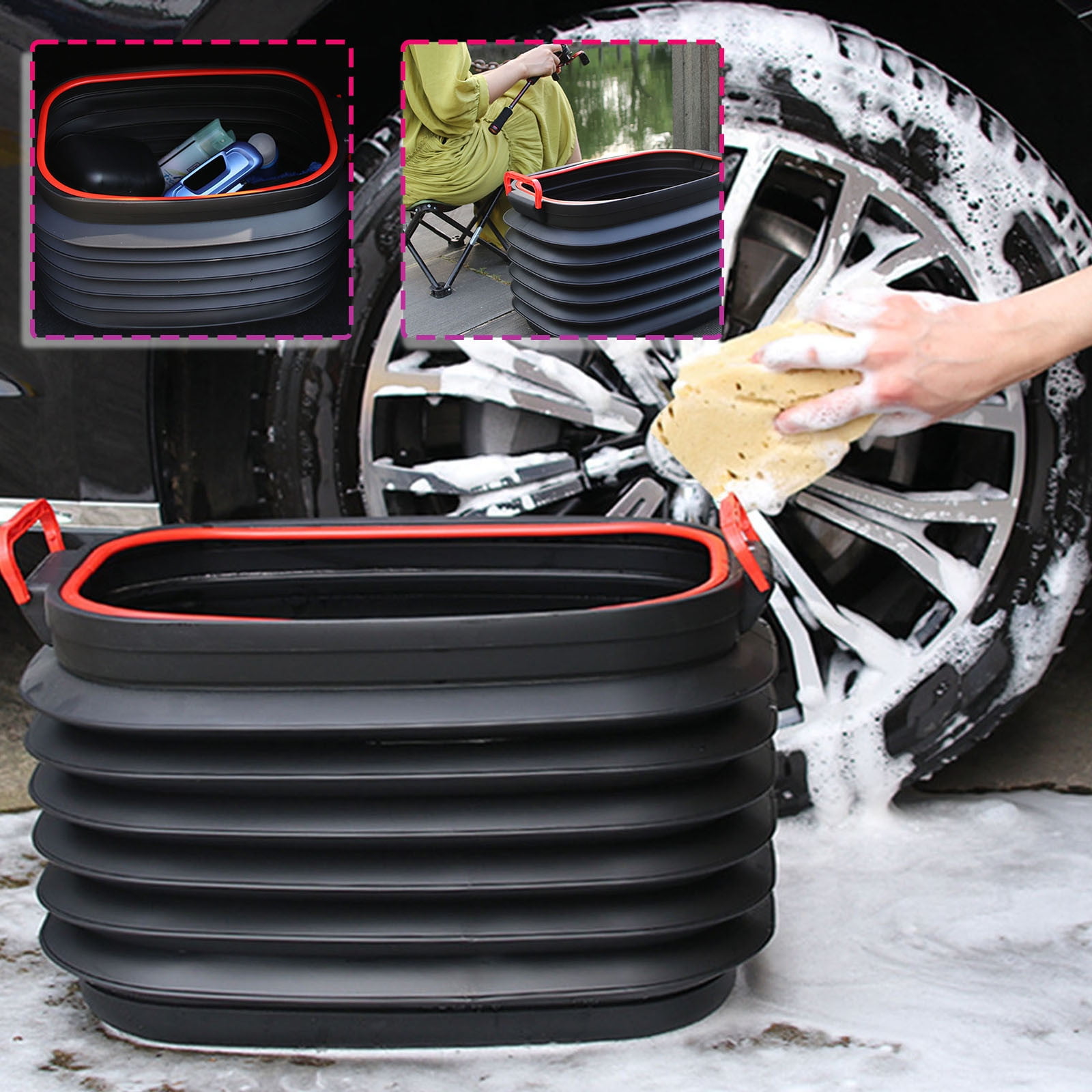 Home Storage And Organization Folding Telescopic Bucket Storage ...