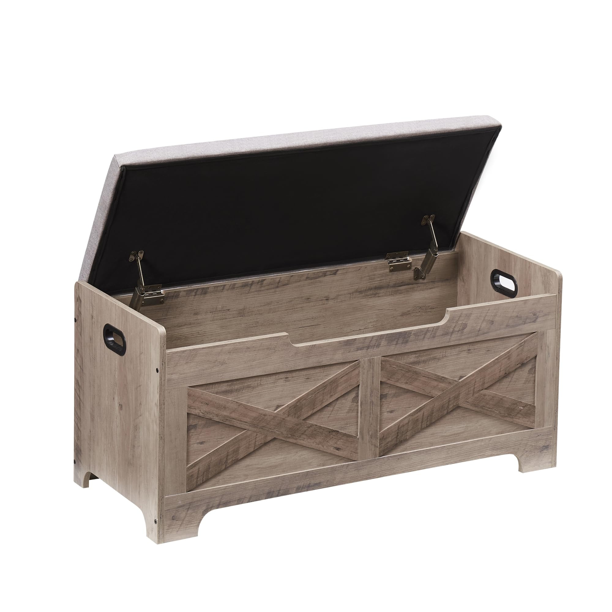 Home Storage Chest, Lift Top Wood Storage Bench with Seating and 2 ...