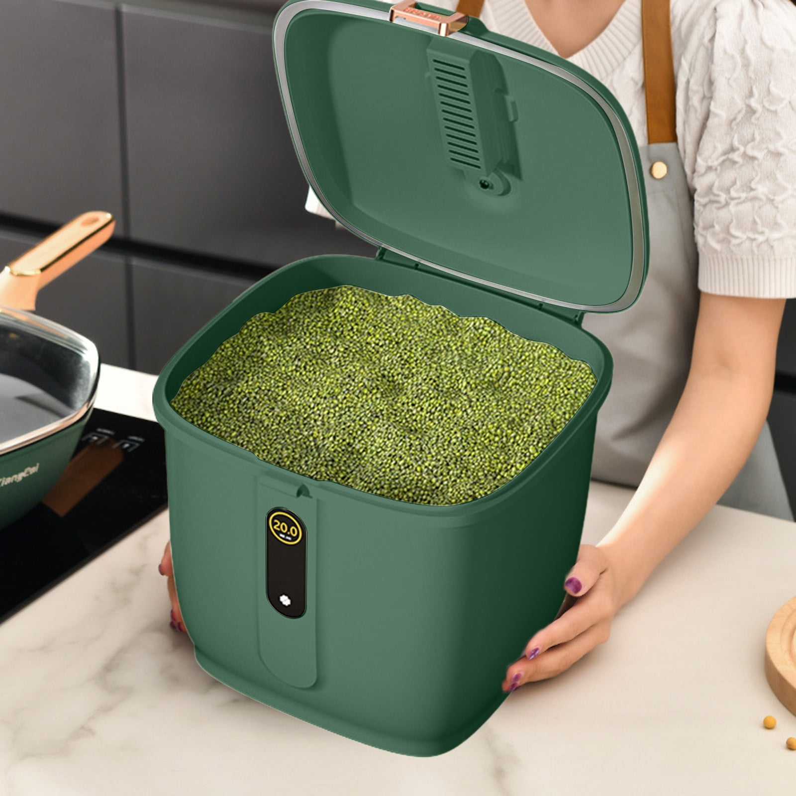 Home Storage Clearance! WJSXC Airtight Rice Dispenser-Cover Rice Bucket ...