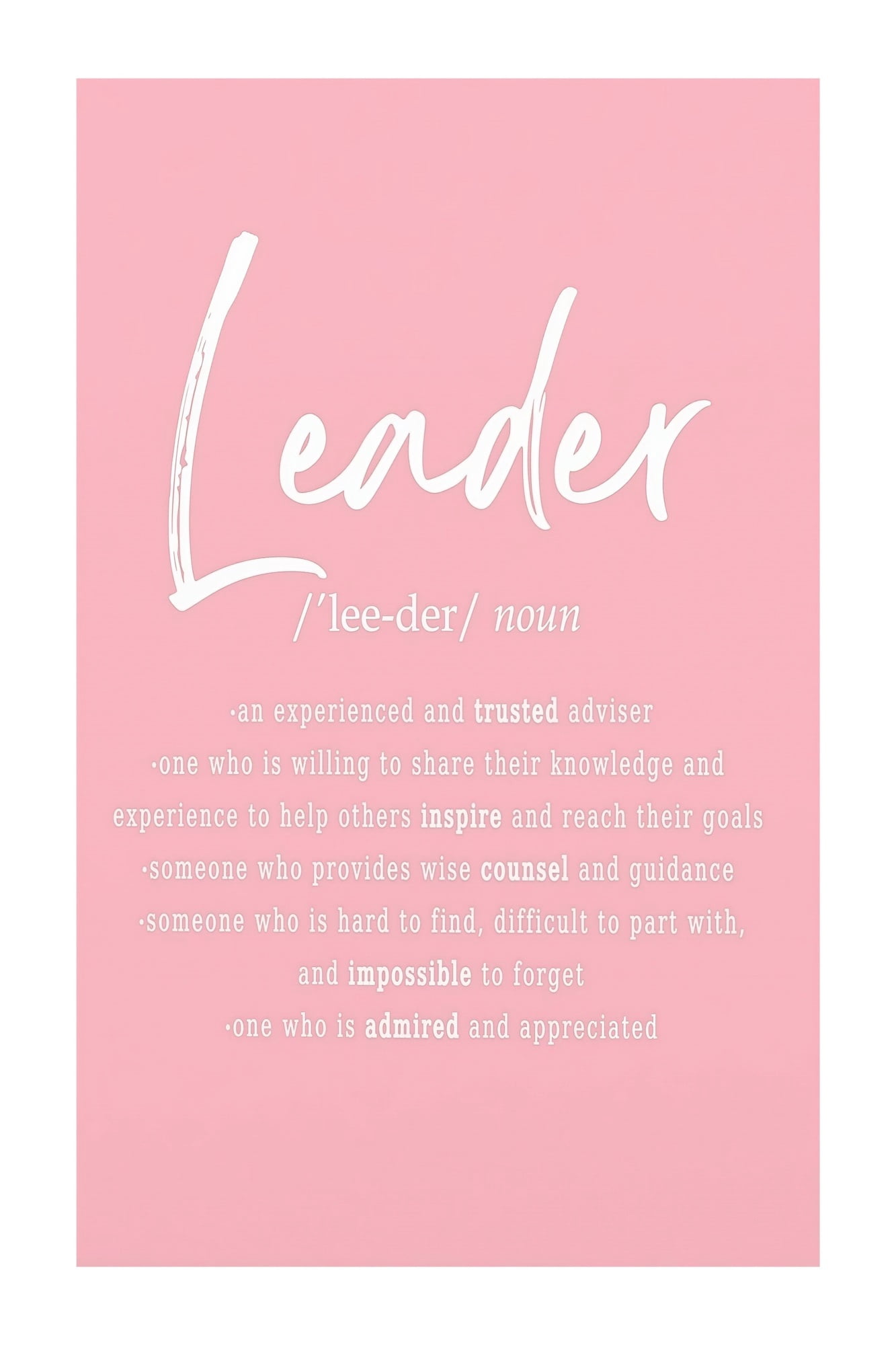 Home Study or Conference Room Decor Inspirational Leadership Wall Art ...