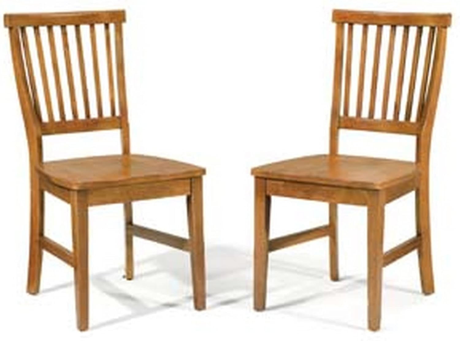 Home Styles Arts and Crafts Cottage Oak Dining Chair with Open Slat Back, Curved Design, and ...