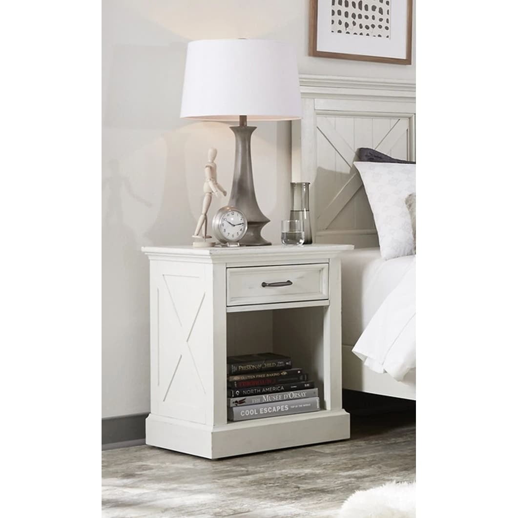 Home Styles Seaside Lodge Off-White Nightstand with Drawer, 22"W ...
