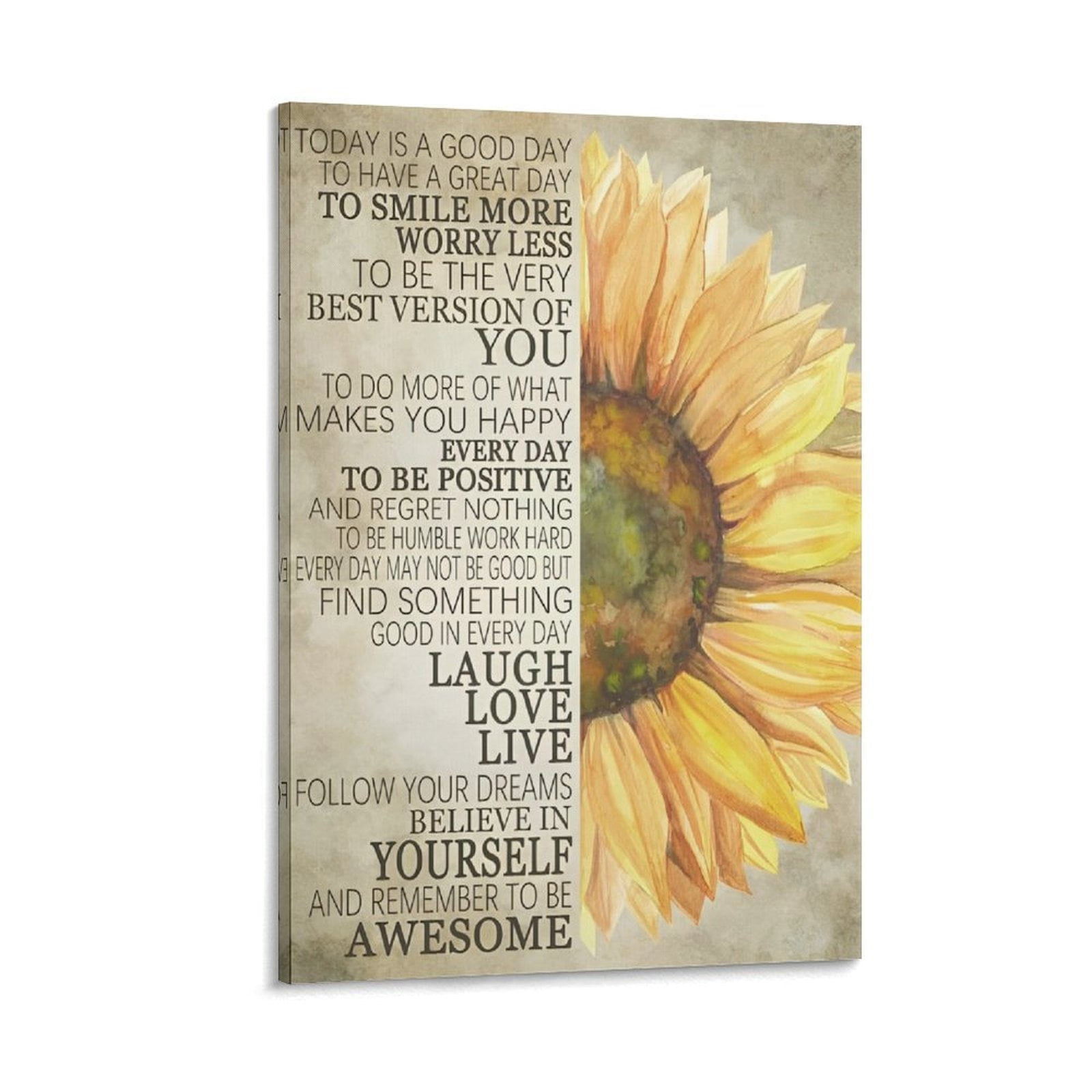 Home Sunflower Wall Decor Inspirational Quotes Canvas Poster Wall ...