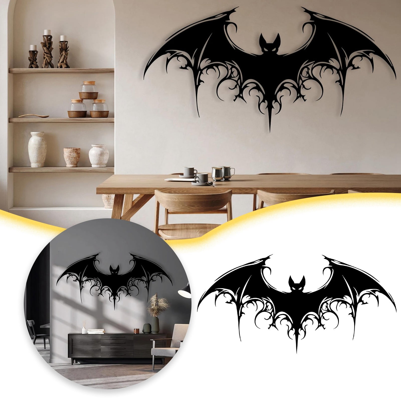 Home Supplies Clearance “Metal Bat Wall Decor Gothic Room Ornament ...