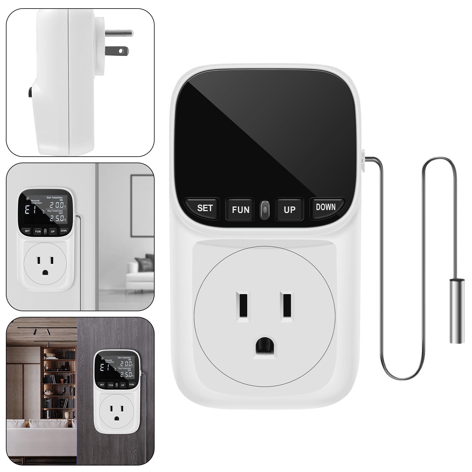 Home Supplies Clearance Plug Temperature Controller Thermostat Heating ...