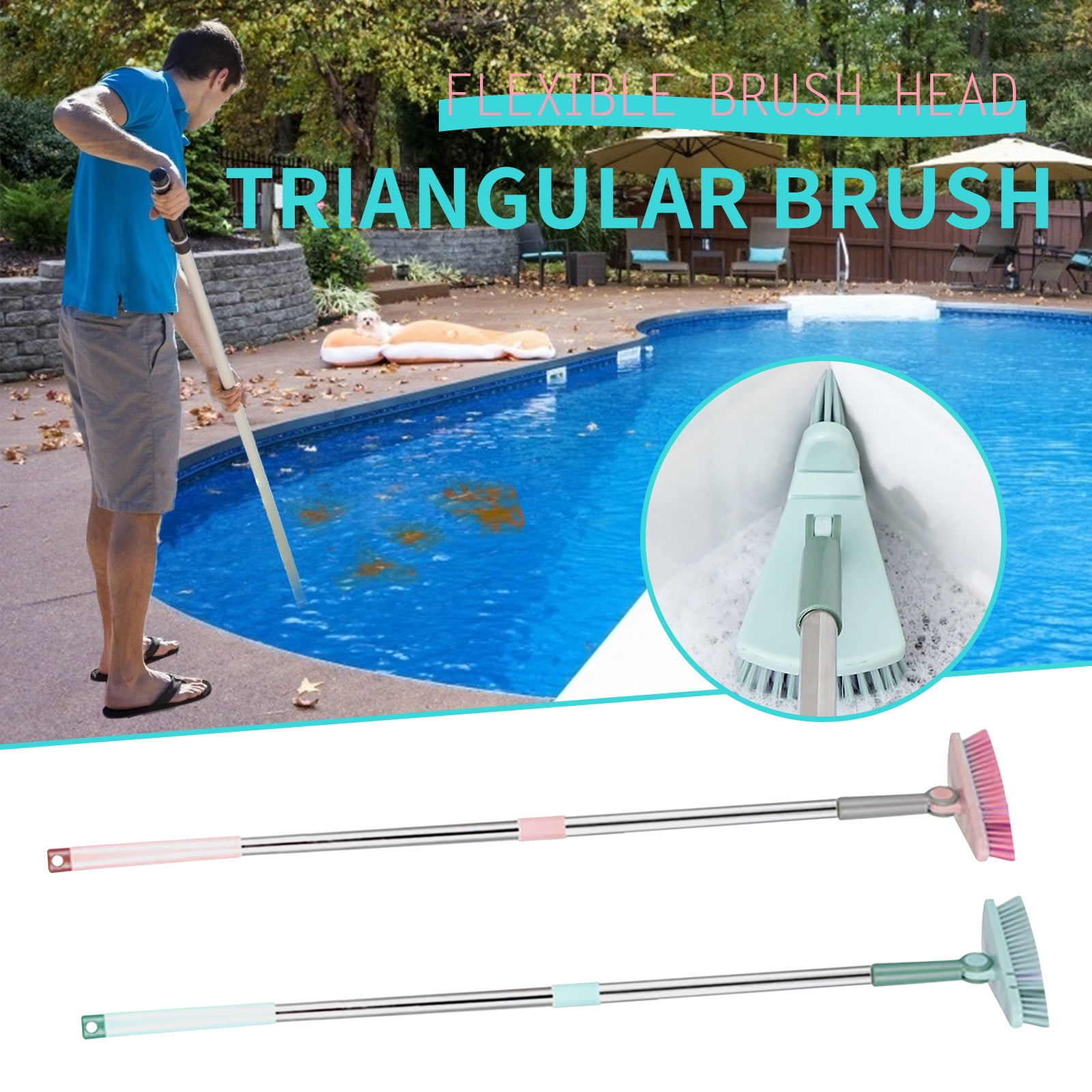 Home Supplies Scalable Rotatable Long Extendable Handle Removable Brush ...