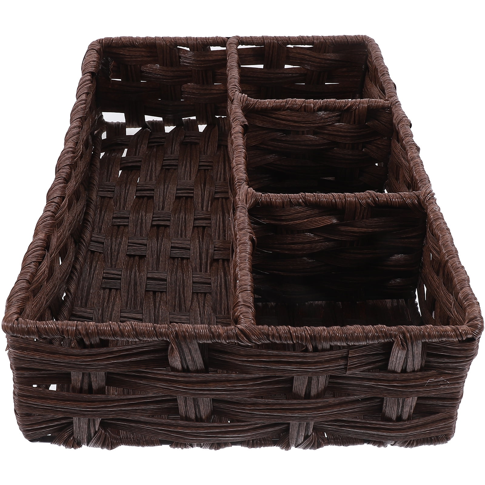 Home Supplies Desktop Organizer Wicker Storage Baskets Shelves Coffee ...