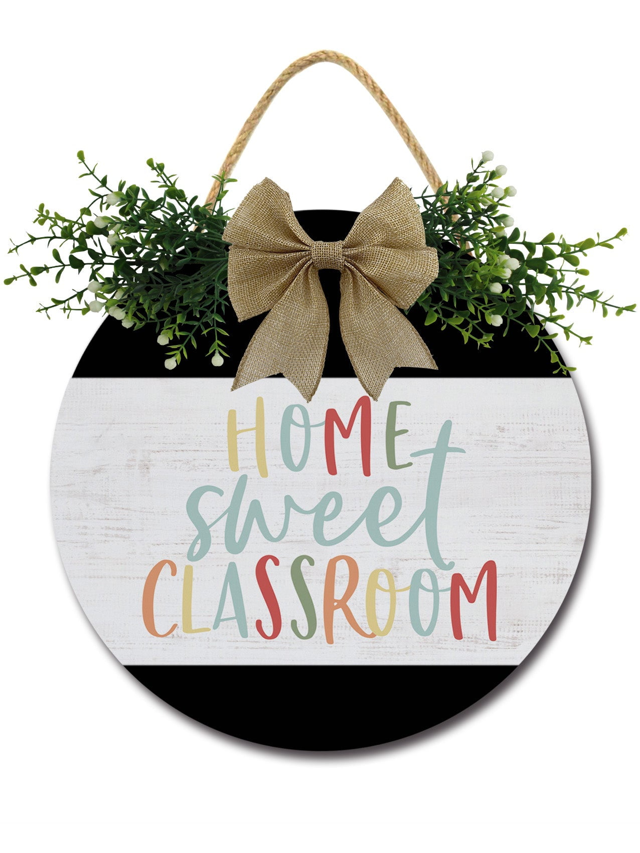 Home Sweet Classroom Front Door Sign Funny Wreaths Hanging Wooden ...