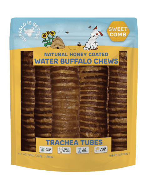 Home Sweet Comb Honey Coated Water Buffalo Trachea Tubes Dog Chew, 5 ...