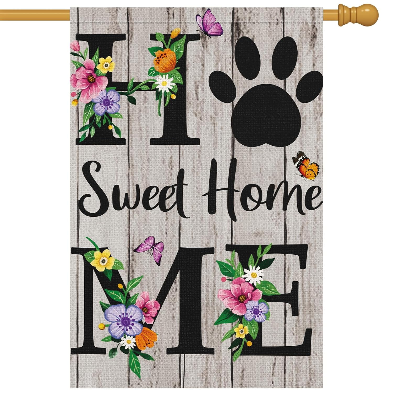 Home Sweet Home Garden Flag Spring Summer Floral Garden Flags Double ...