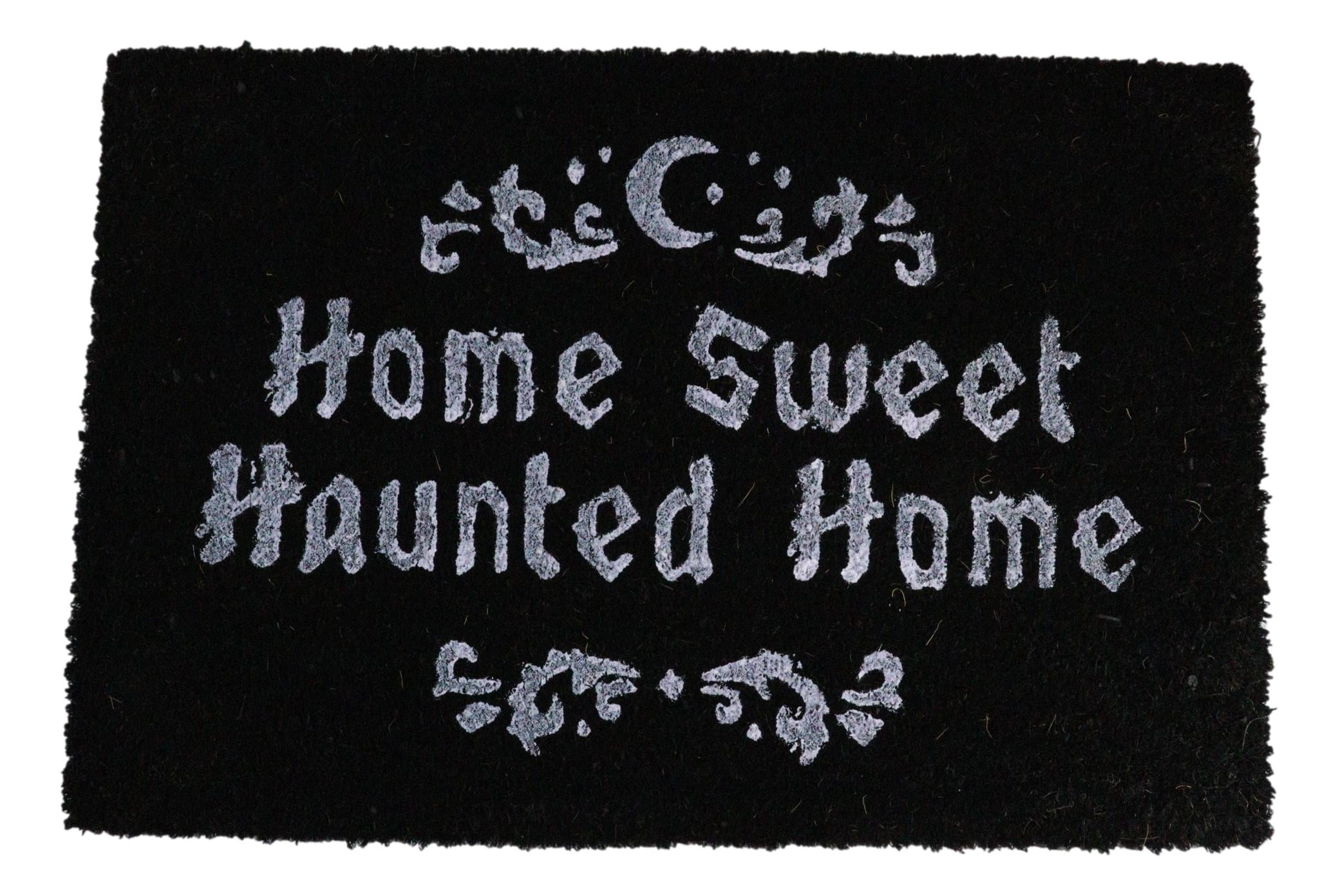 Home Sweet Haunted Home Halloween Black Coir Coconut Fiber Floor Mat ...