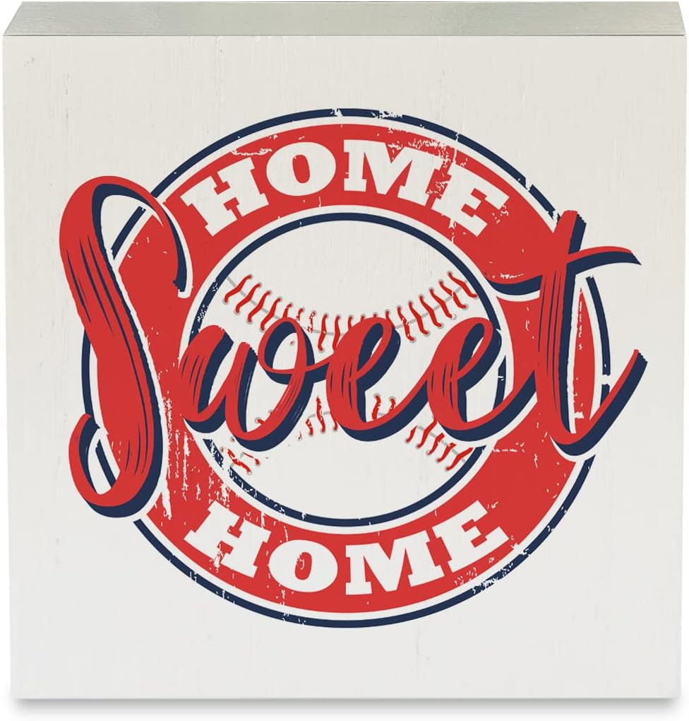 Home Sweet Home Baseball Wood Box Sign Rustic Baseball Wooden Box Sign ...